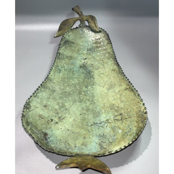 Accents | Vintage Decorative Metal Pear Shaped Plate Dish Large ...